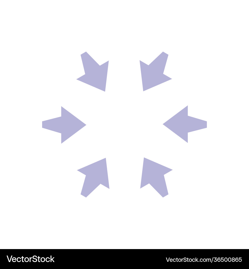 Pointing arrow center symbol decoration Royalty Free Vector