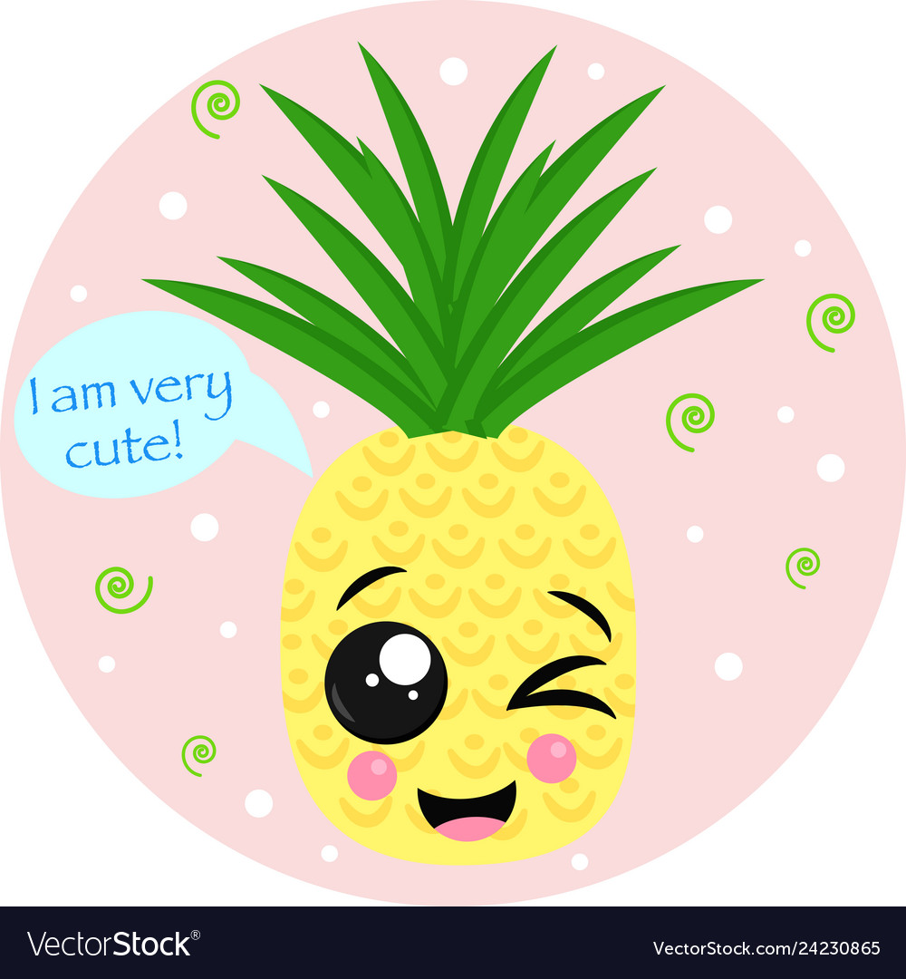 Poster with cute pineapple Royalty Free Vector Image