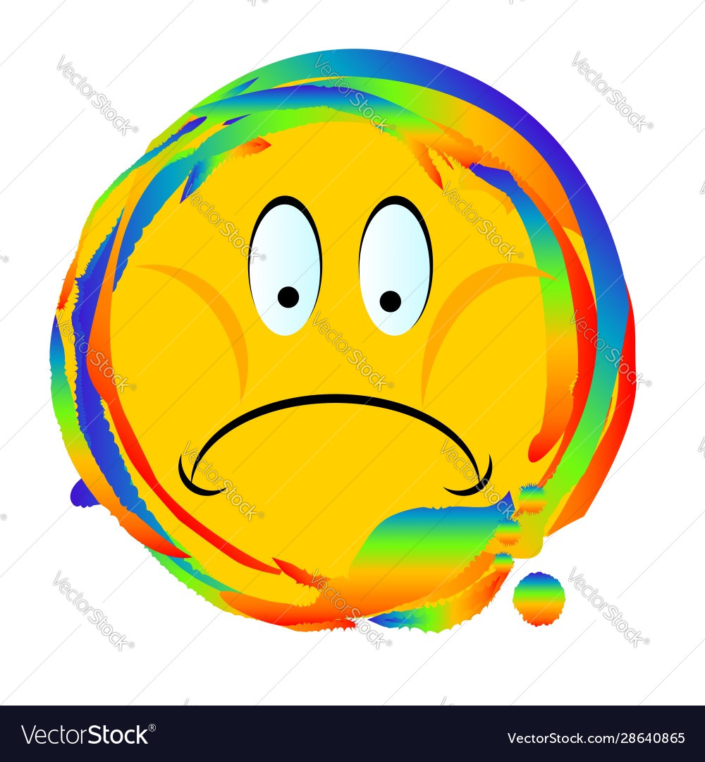 Rainbow emoji rings sad smile face Royalty Free Vector Image Rainbow emoji rings sad smile face Royalty Free Vector Image