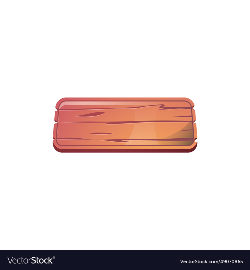 Rectangular wooden button game design ui element Vector Image