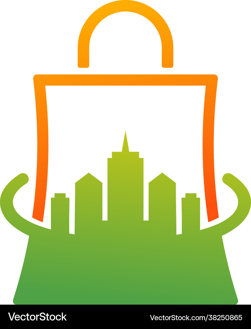 Shop city logo template creative building Vector Image