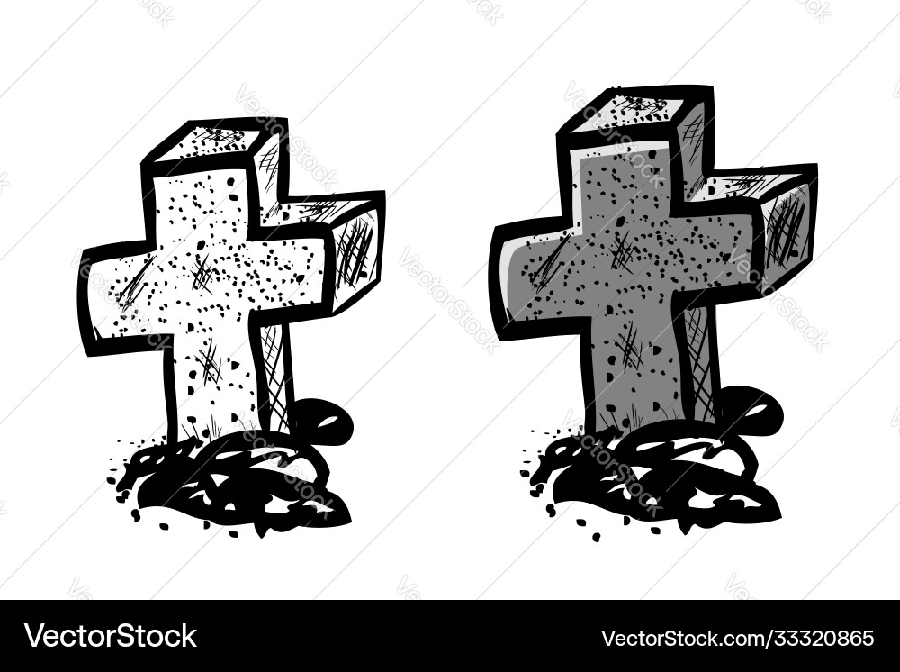 Simple doodle hand draw sketch christian stone Vector Image