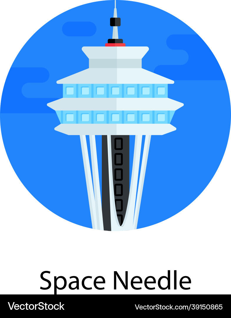 Space needle Royalty Free Vector Image - VectorStock