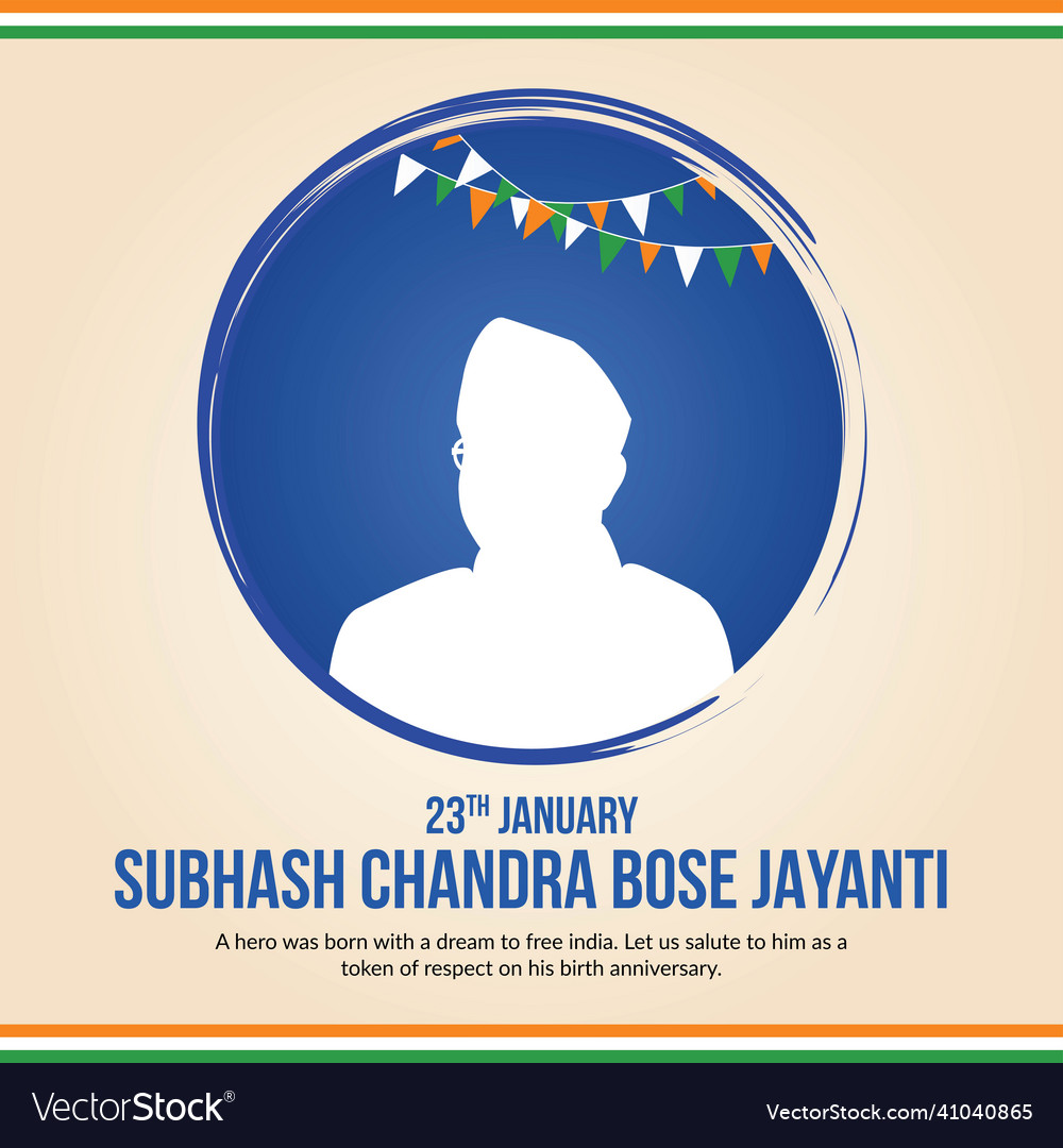 Subhash chandra bose jayanti banner design Vector Image