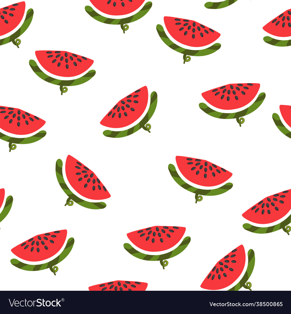 Watermelon seamless pattern texture with fresh Vector Image