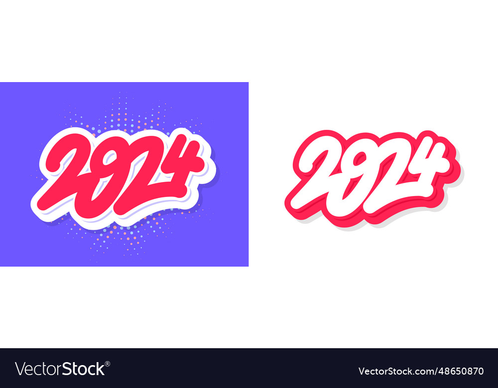 2024 year handwritten letterings set Royalty Free Vector 2024 year handwritten letterings set Royalty Free Vector