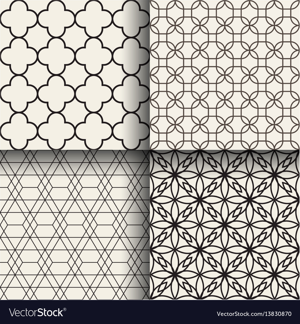Abstract geometric seamless patterns Royalty Free Vector