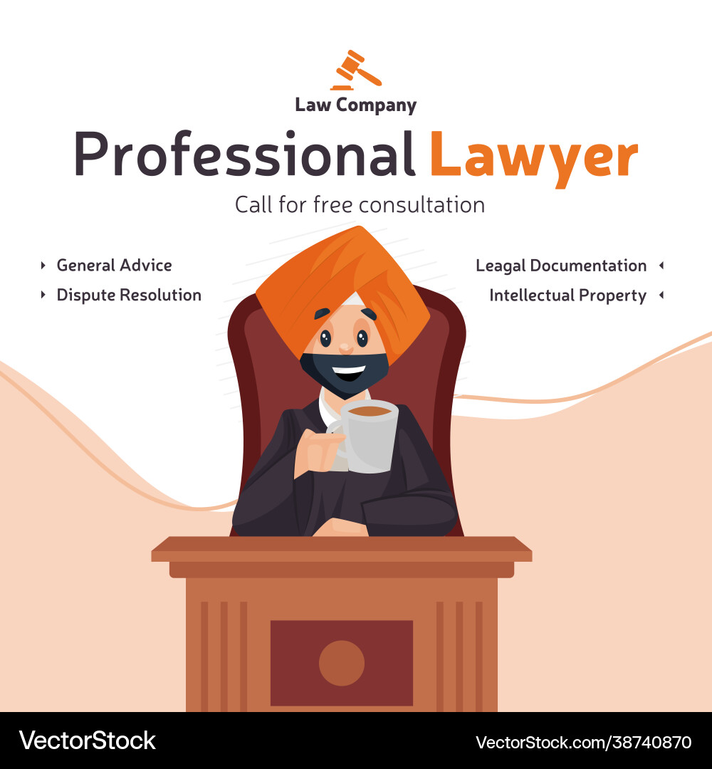 Banner design professional lawyer Royalty Free Vector Image