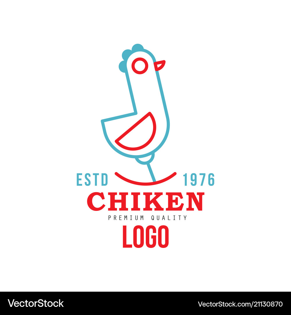 Chicken premium quality estd 1976 logo retro Vector Image
