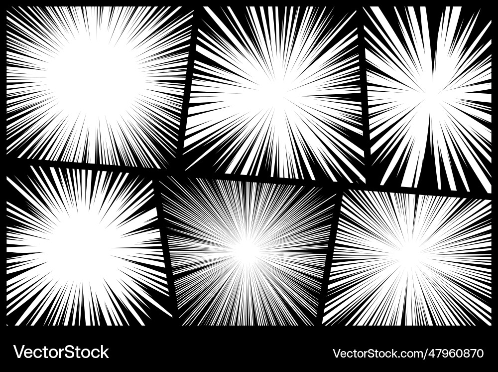 Comic book radial rays lines comics background Vector Image