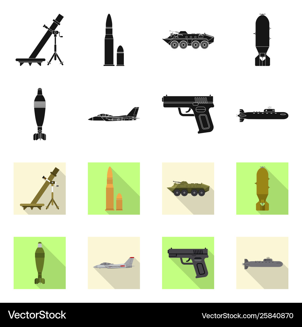 Design weapon and gun icon collection Royalty Free Vector