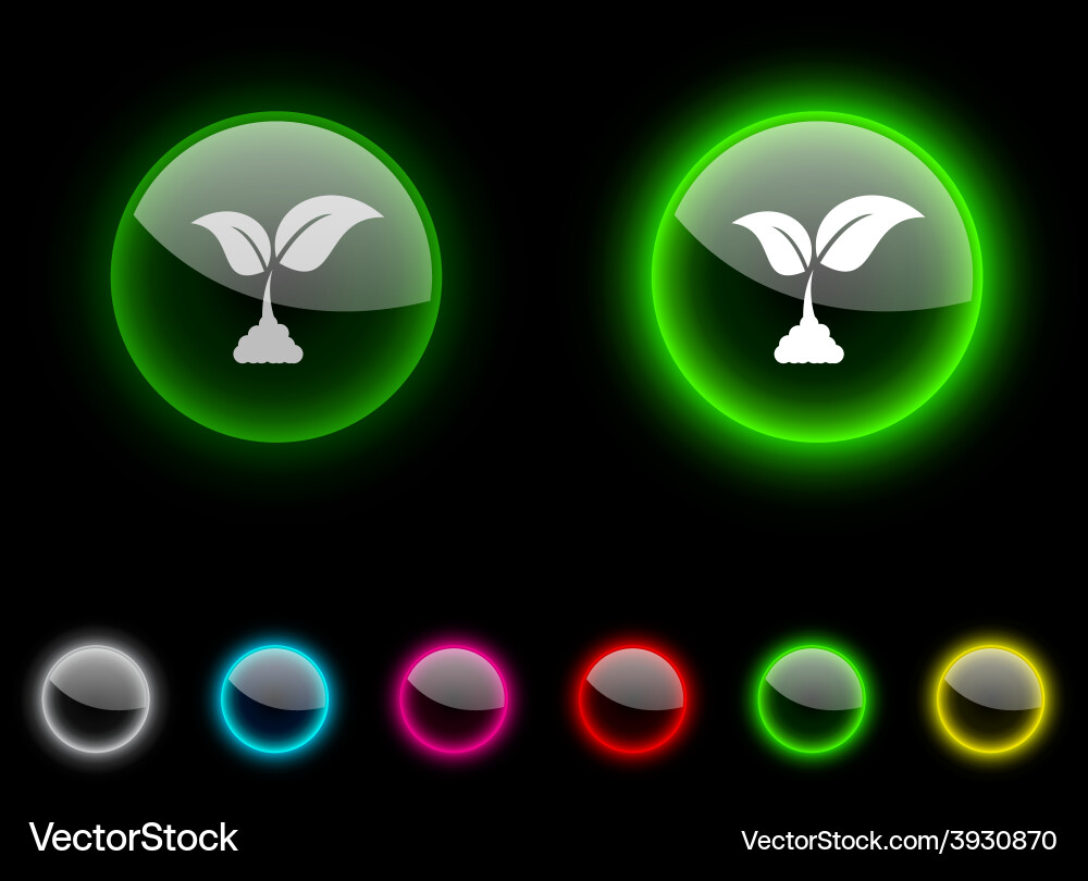 Ecology button Royalty Free Vector Image - VectorStock