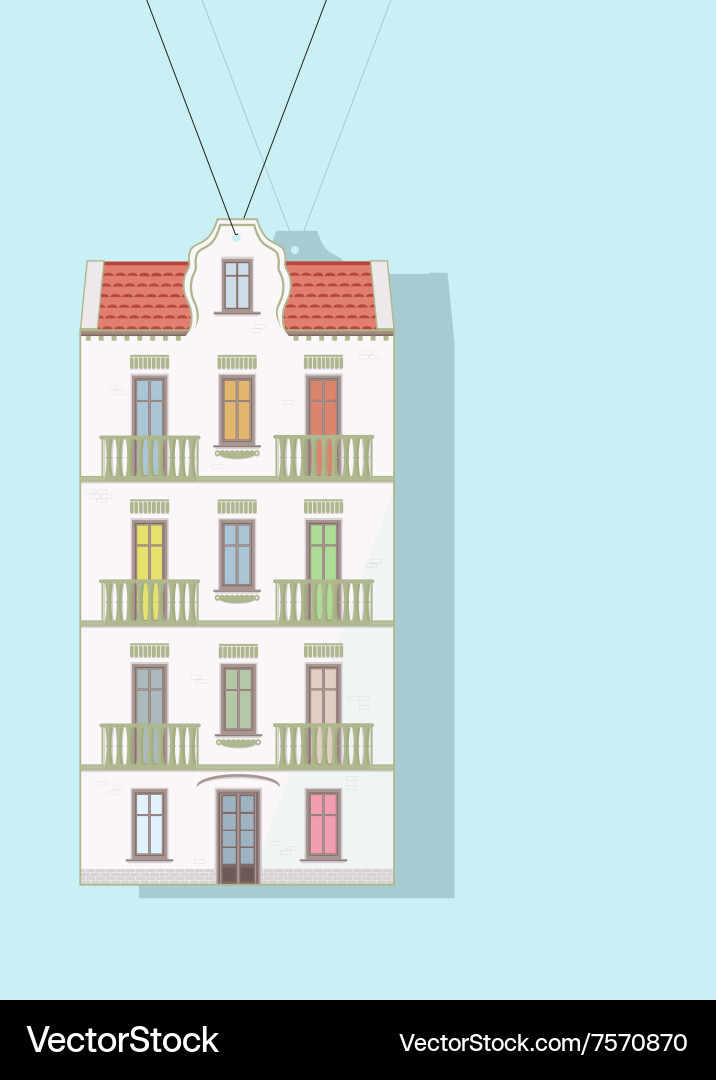 Label with the image of old building Royalty Free Vector