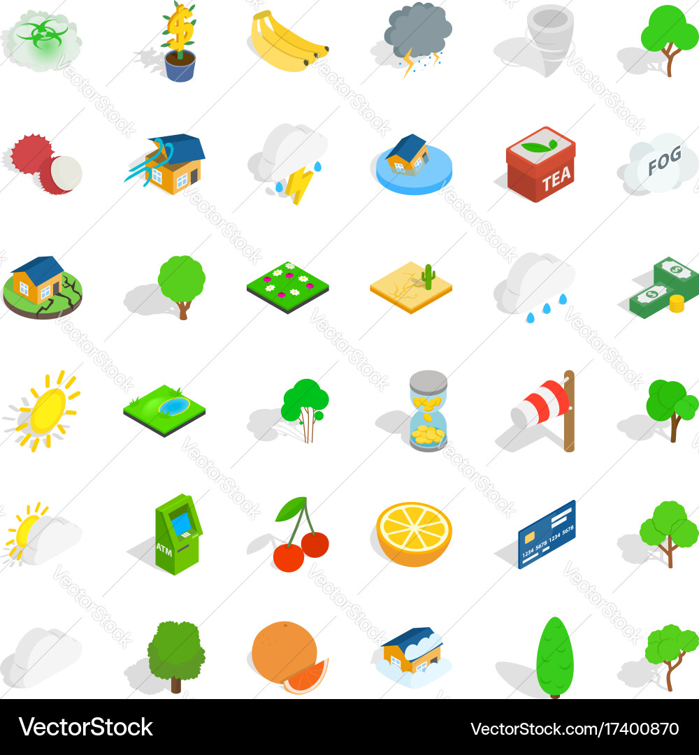 Life icons set isometric style Royalty Free Vector Image
