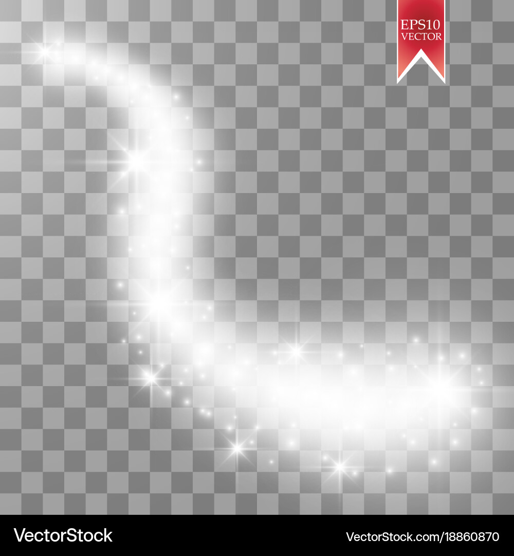 Magic glowing spark swirl trail effect isolated Vector Image