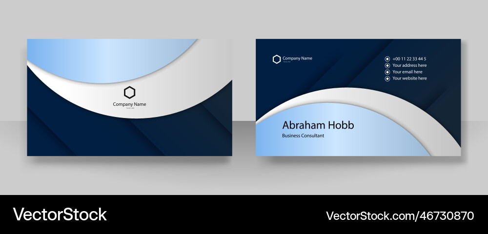 Modern stylish blue business card design creative Vector Image