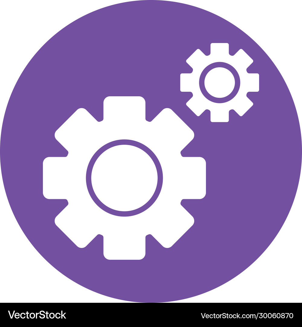 Moving gear silhouette style icon Royalty Free Vector Image
