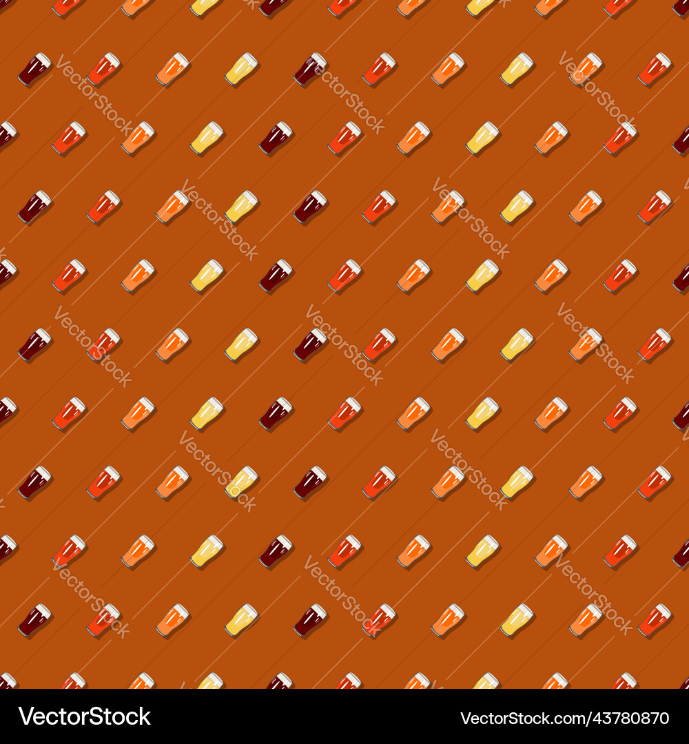 Seamless pattern with craft beer in tulip pint Vector Image