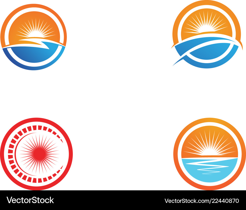 Sun icon logo and symbols template design Vector Image