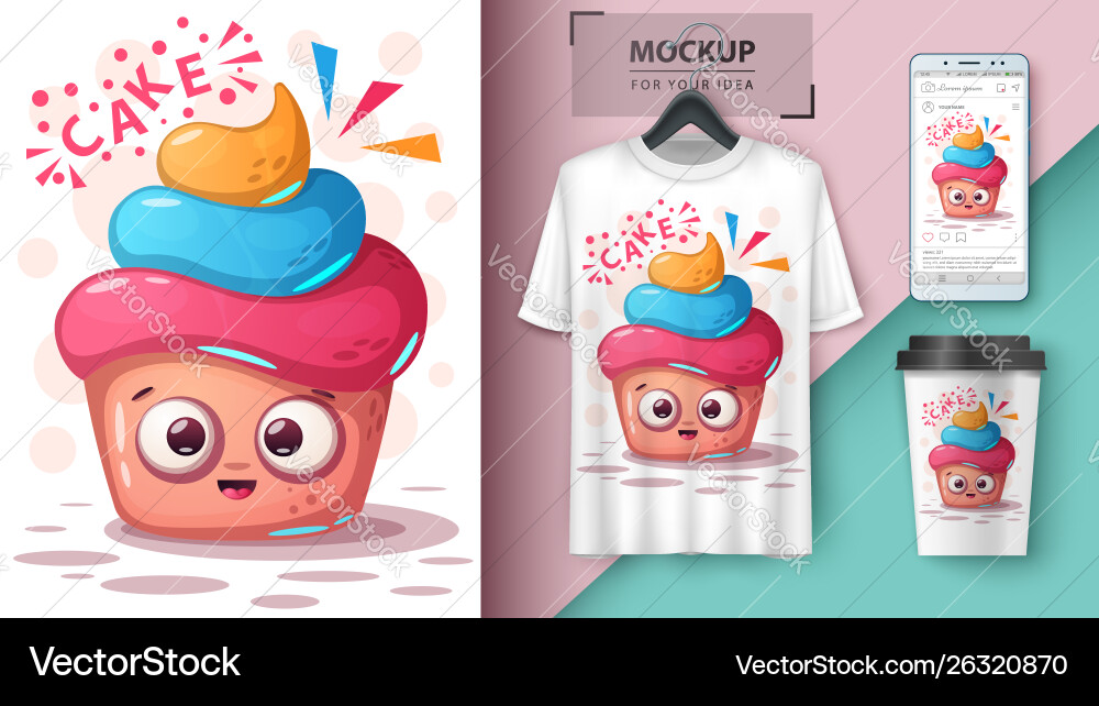 Sweet cake - mockup for your idea Royalty Free Vector Image