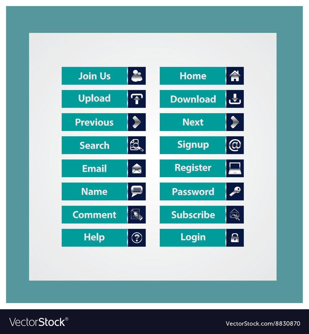 Web button set Royalty Free Vector Image - VectorStock