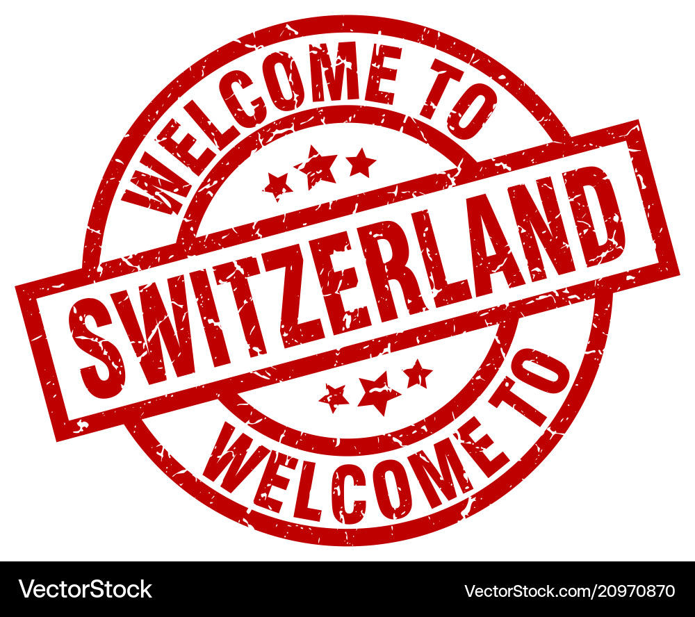Welcome to switzerland red stamp Royalty Free Vector Image