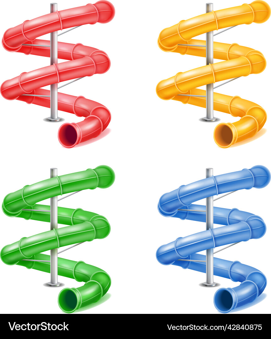 3d screw slides waterpark spiral slide Royalty Free Vector