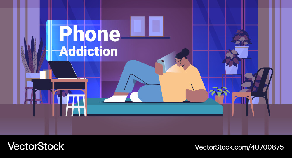 Addicted woman using digital gadget girl active Vector Image