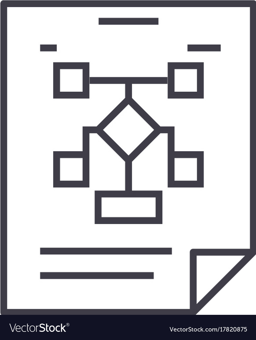 Business organizationflow chart line icon Vector Image