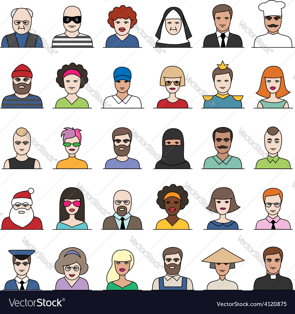 Characters part2 Royalty Free Vector Image - VectorStock
