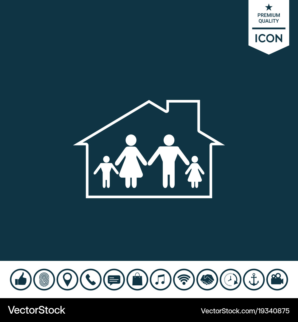 Family home icon Royalty Free Vector Image - VectorStock