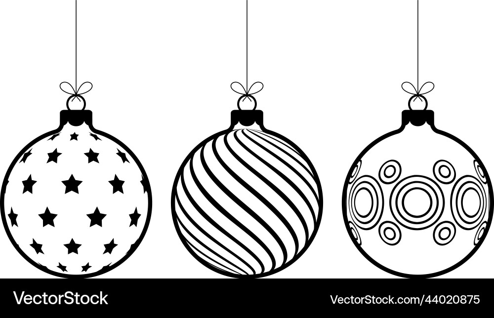 Flat christmas bauble ball Royalty Free Vector Image