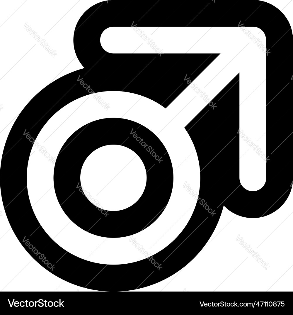 Gender outline butch black white icon Royalty Free Vector