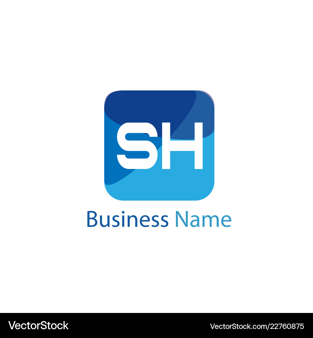 Initial letter sh logo template design Royalty Free Vector