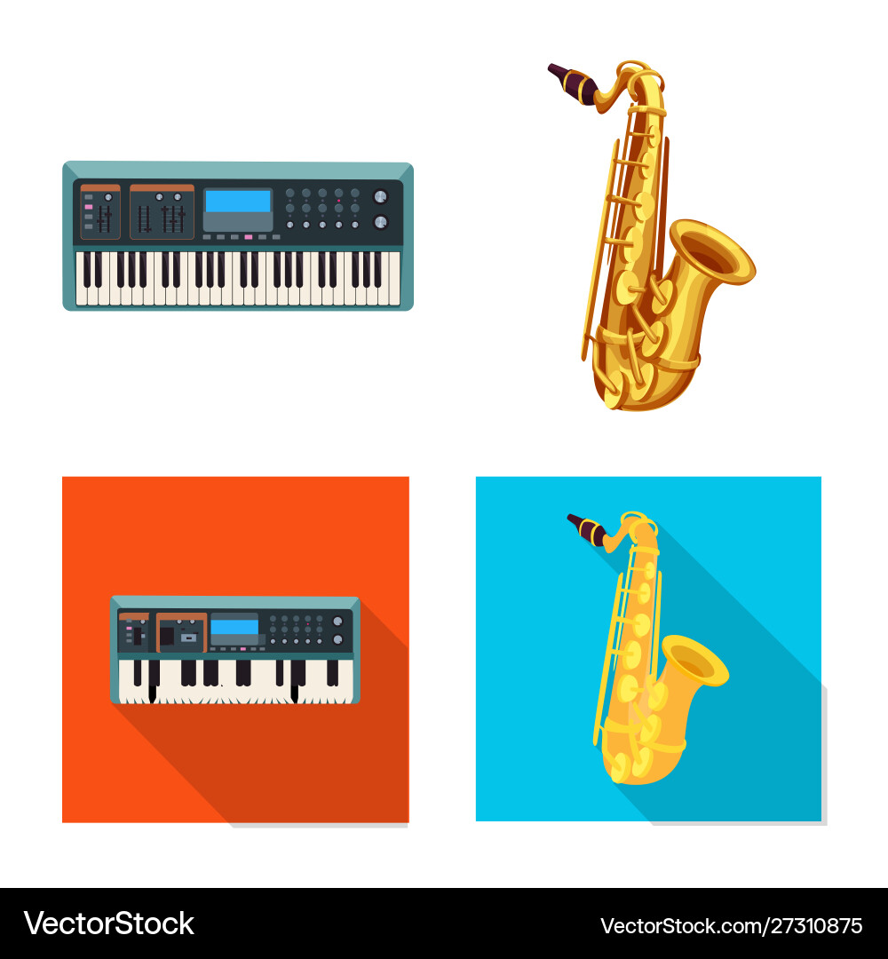 Isolated object music and tune logo collection Vector Image