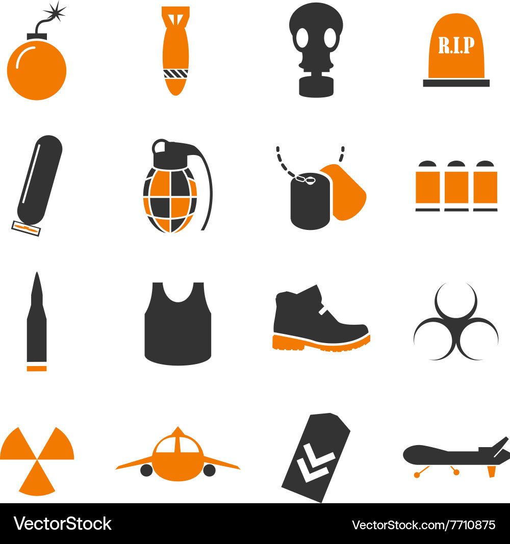 Military and war icons Royalty Free Vector Image