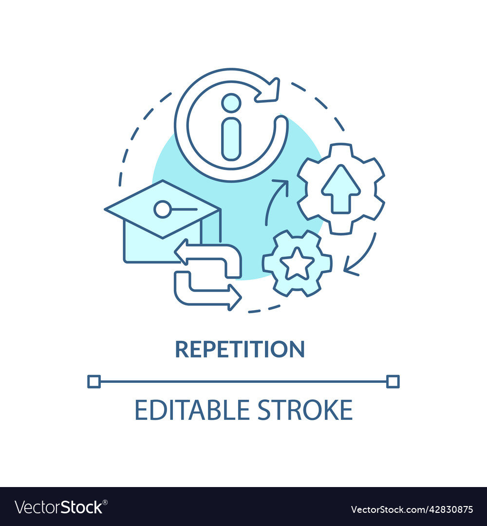 Repetition turquoise concept icon Royalty Free Vector Image