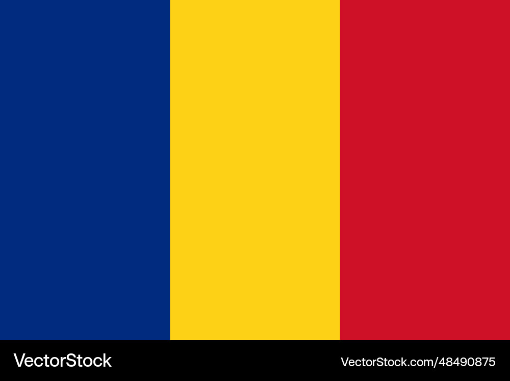 Romania flag official colors and proportion Vector Image