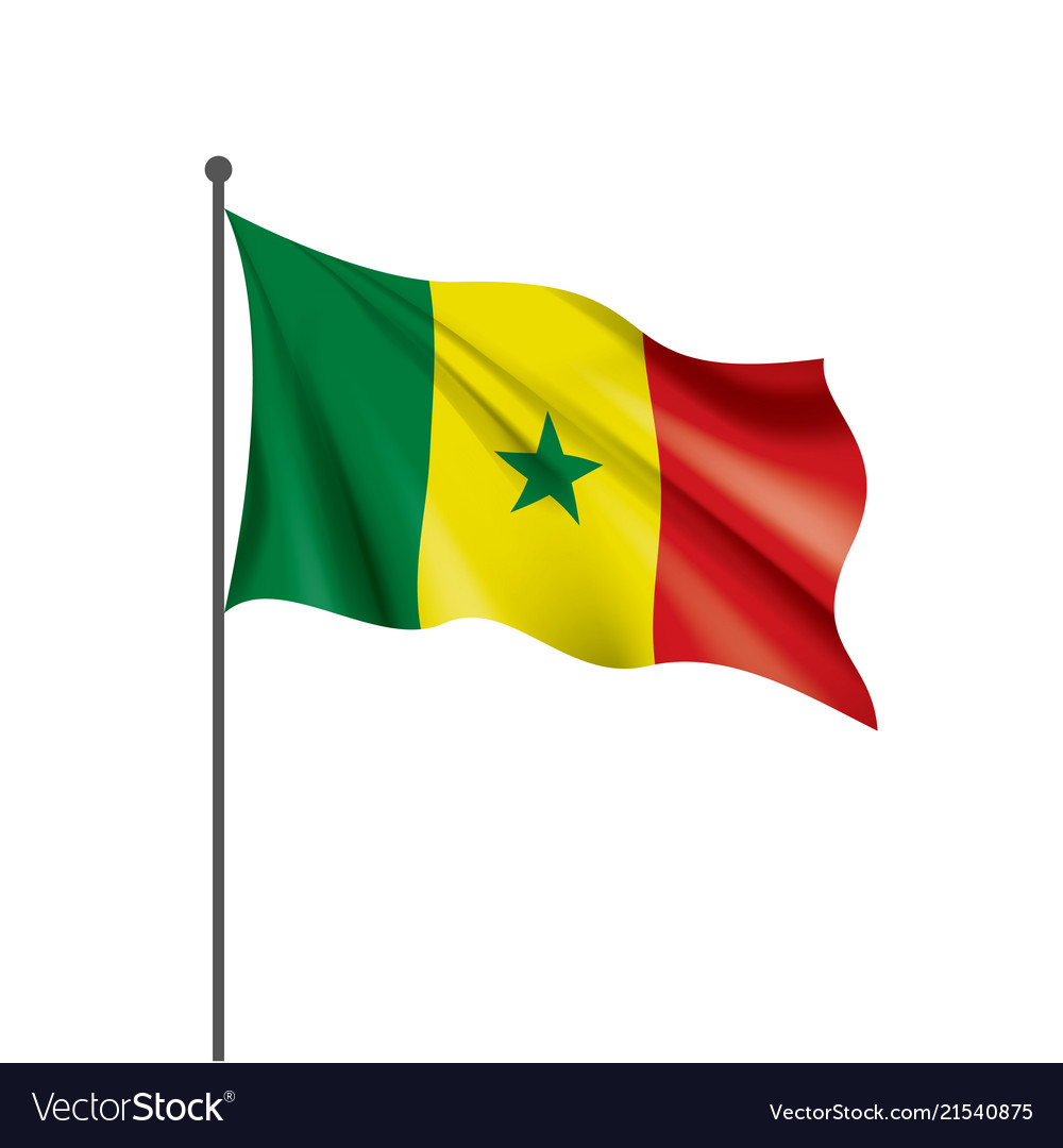 Senegal flag on a white Royalty Free Vector Image