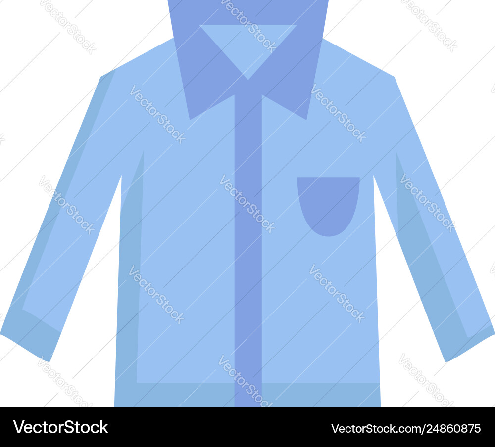Simple light blue shirt with blue pocket and Vector Image