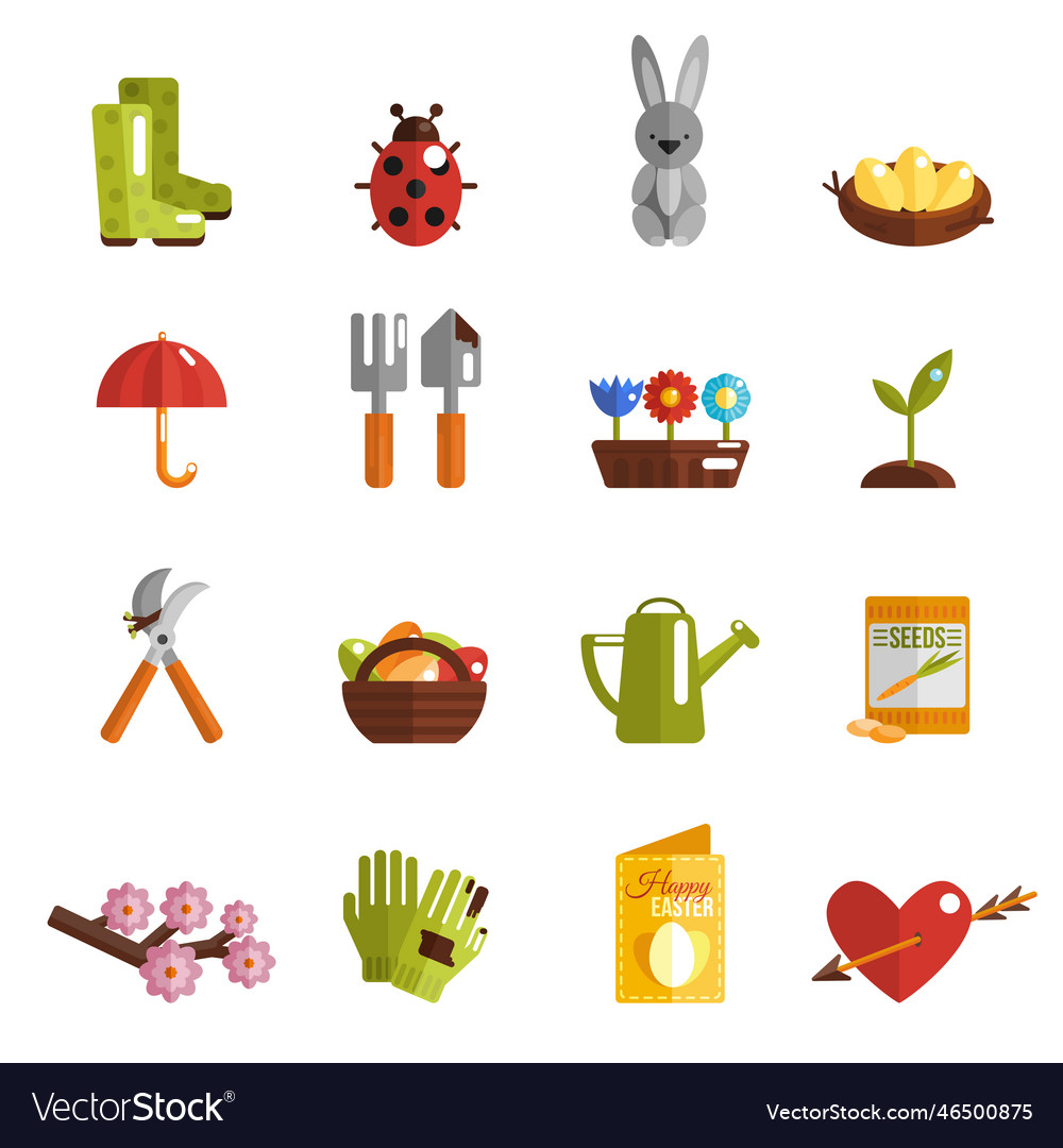 Spring icon flat Royalty Free Vector Image - VectorStock