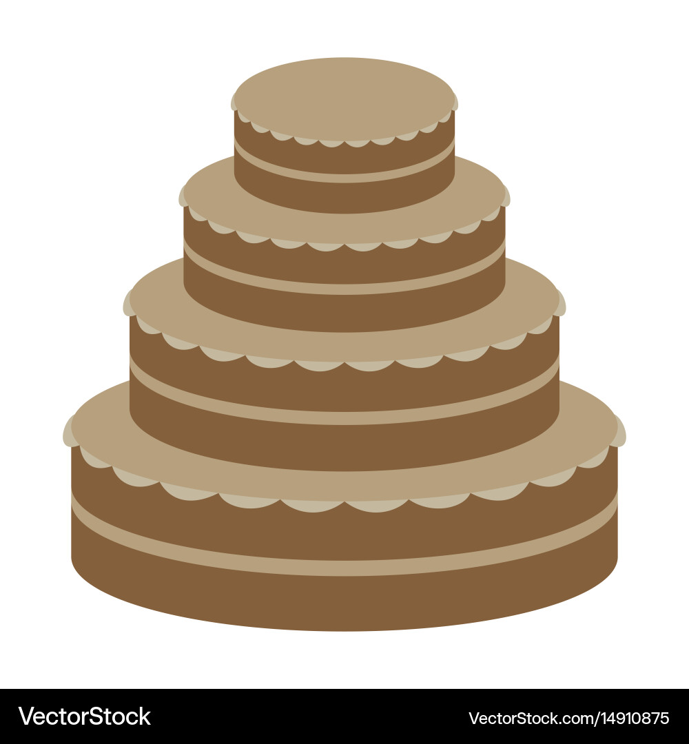 Sweet dessert in flat design wedding cake Vector Image