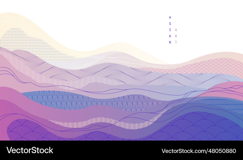 Abstract oriental japanese art background Vector Image