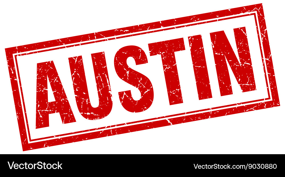 Austin red square grunge stamp on white Royalty Free Vector