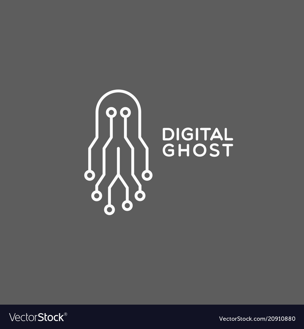 Digital ghost logo Royalty Free Vector Image - VectorStock