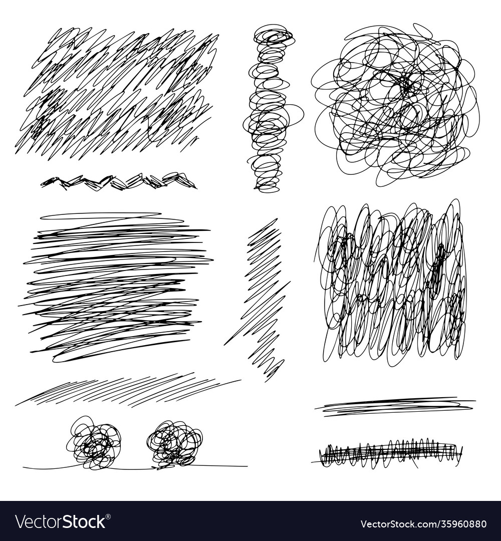 Doodle tangle mess strokes Royalty Free Vector Image