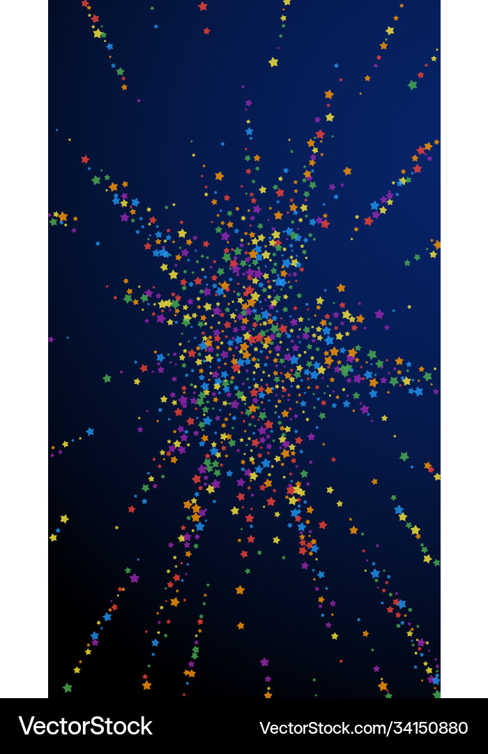 Festive ecstatic confetti celebration stars rain Vector Image