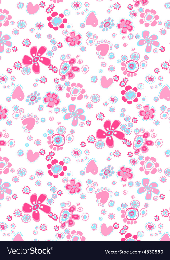 Happy flower repeat pattern Royalty Free Vector Image