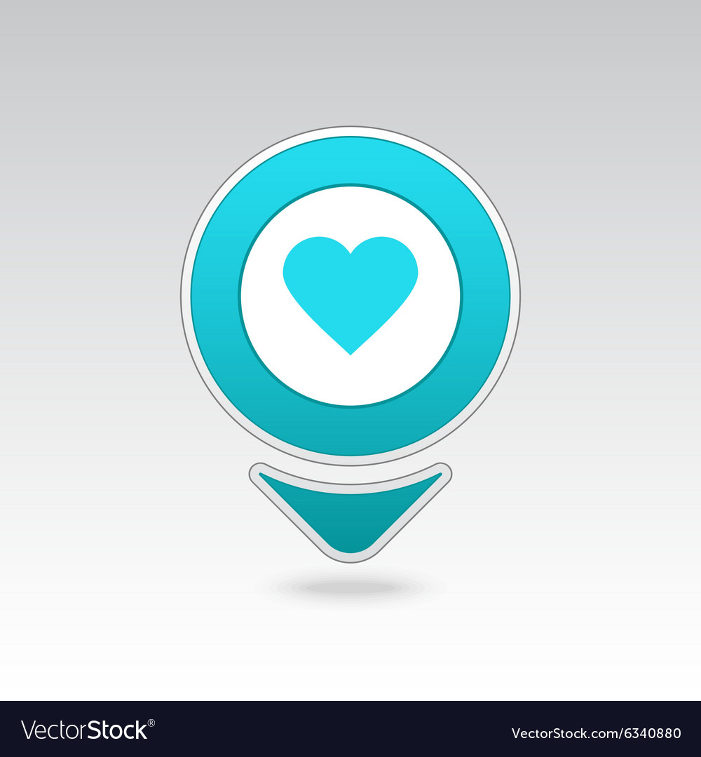Heart pin map icon pointer markers Royalty Free Vector Image