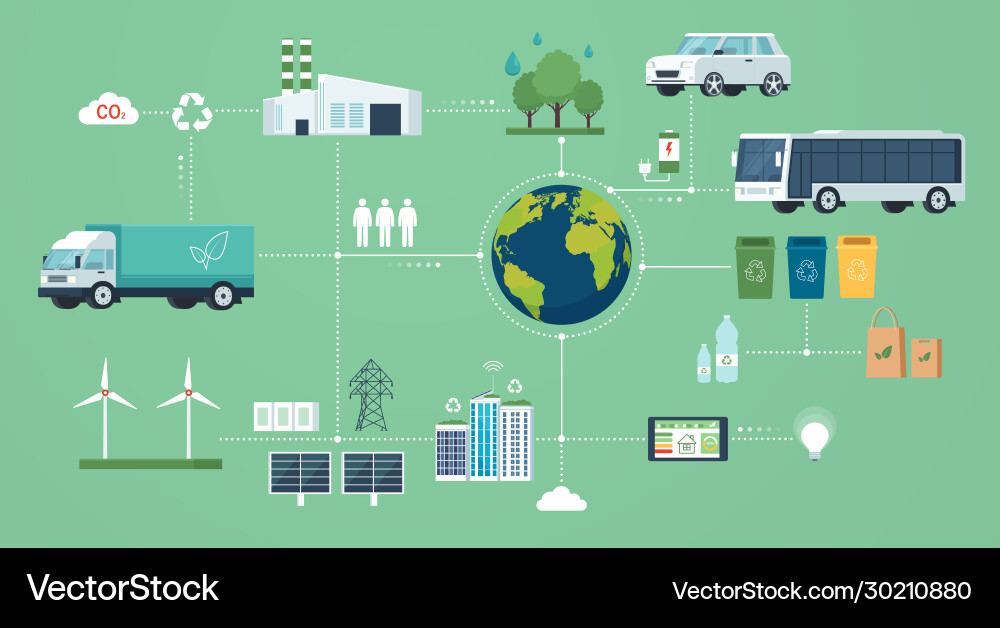 Innovative green bio technology concept of Vector Image